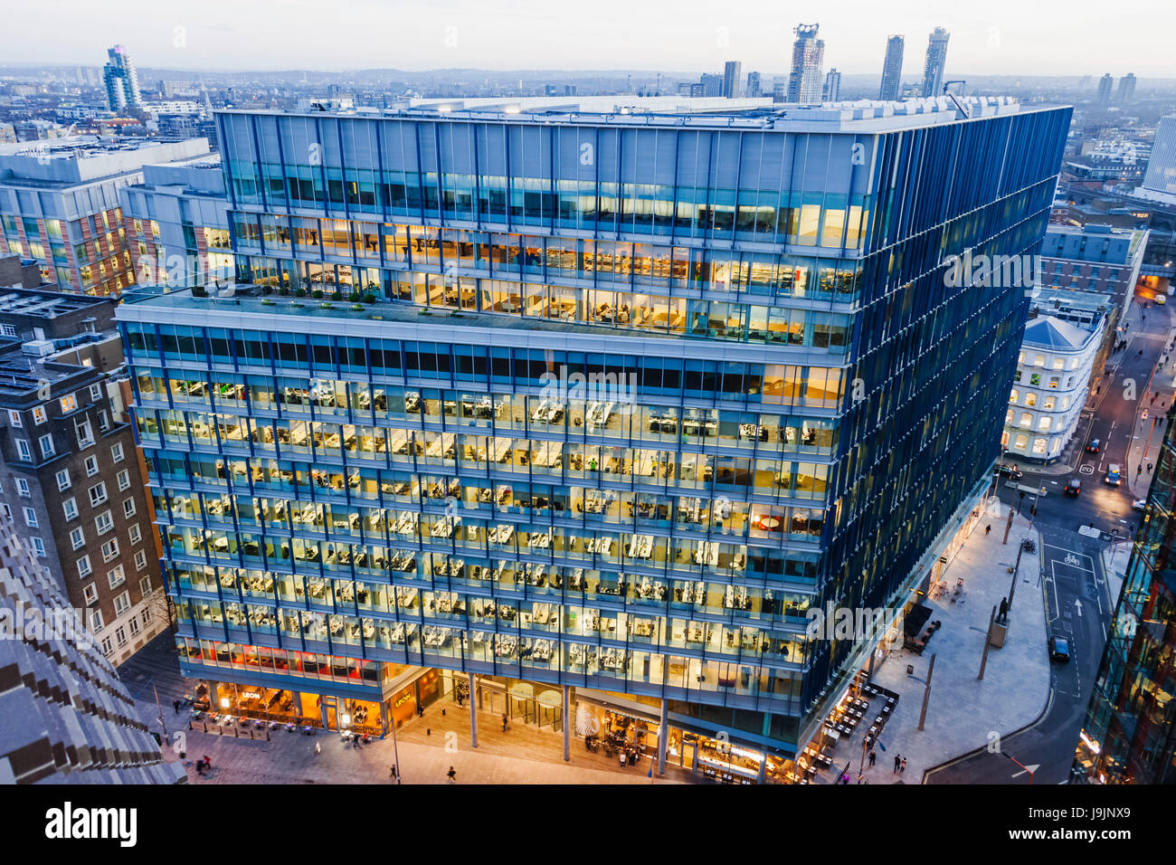England, London, Southwark, Bankside, The Blue Fin Building Stock Photo ...