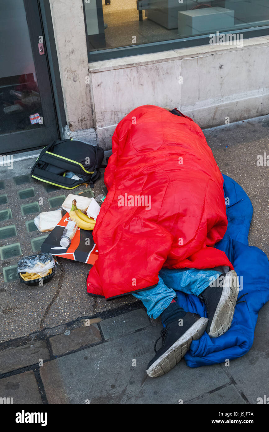 England, London, Soho, Rough Sleeper Stock Photo - Alamy