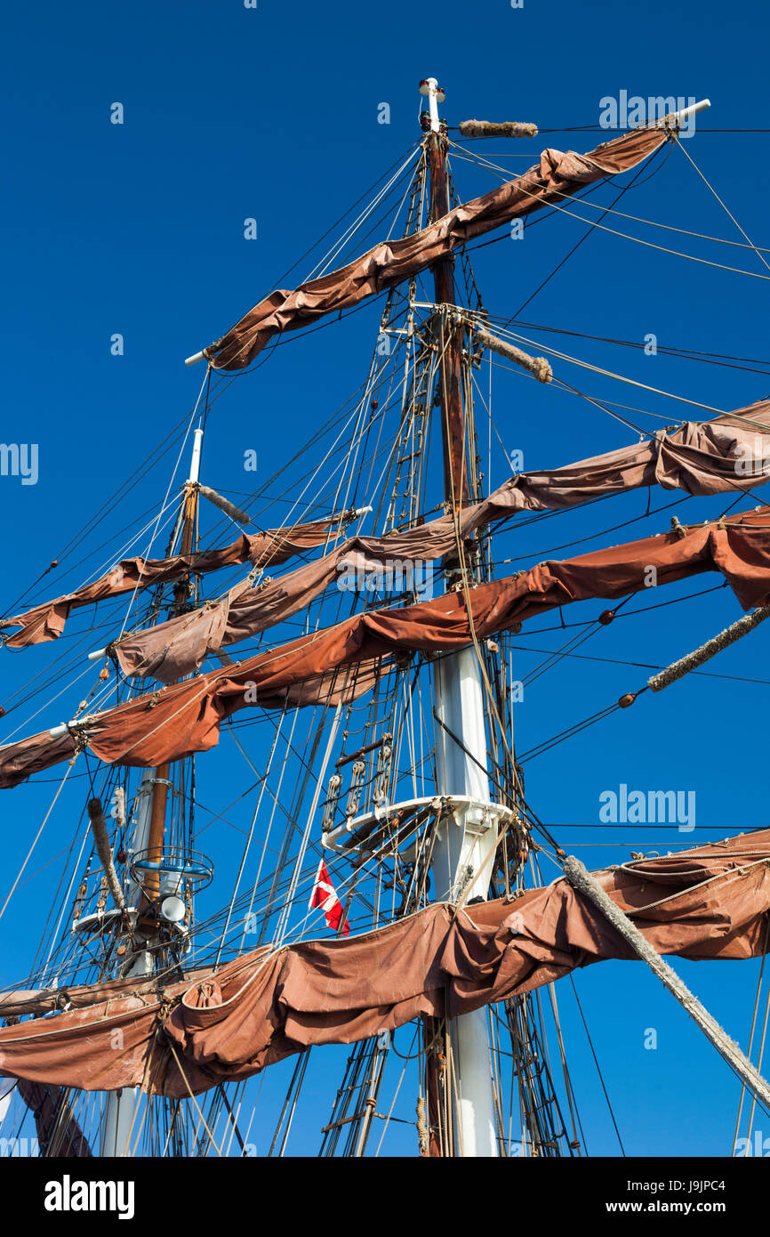 Denmark, Funen, Faaborg, port, sailing ship Stock Photo - Alamy
