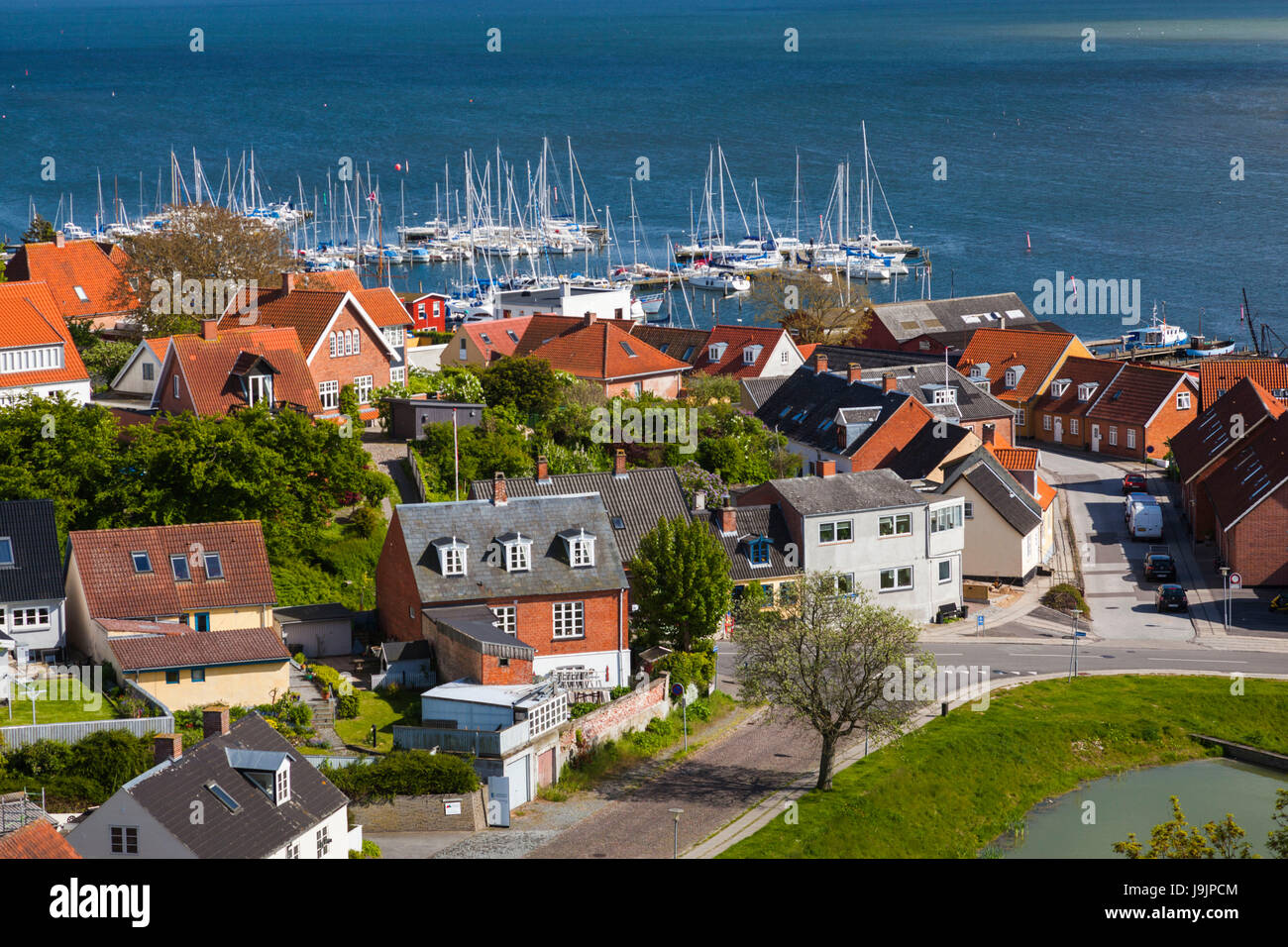 Denmark, Zealand, Vordingborg, elevated town view Stock Photo - Alamy