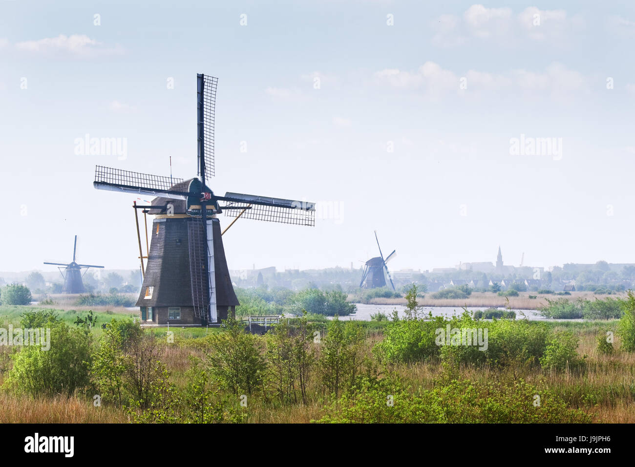 holland, netherlands, windmill, mill, mills, blue, colour, agriculture ...