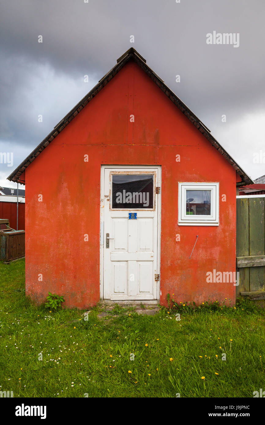 Denmark, Jutland, Ringkobing, old harbor, sheds Stock Photo - Alamy