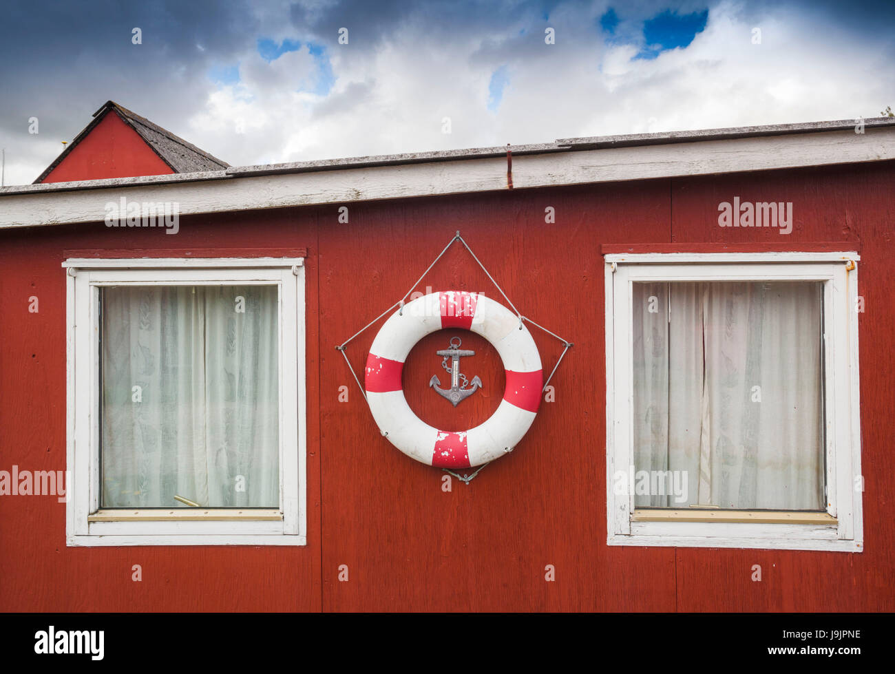 Denmark, Jutland, Ringkobing, old harbor, sheds Stock Photo - Alamy