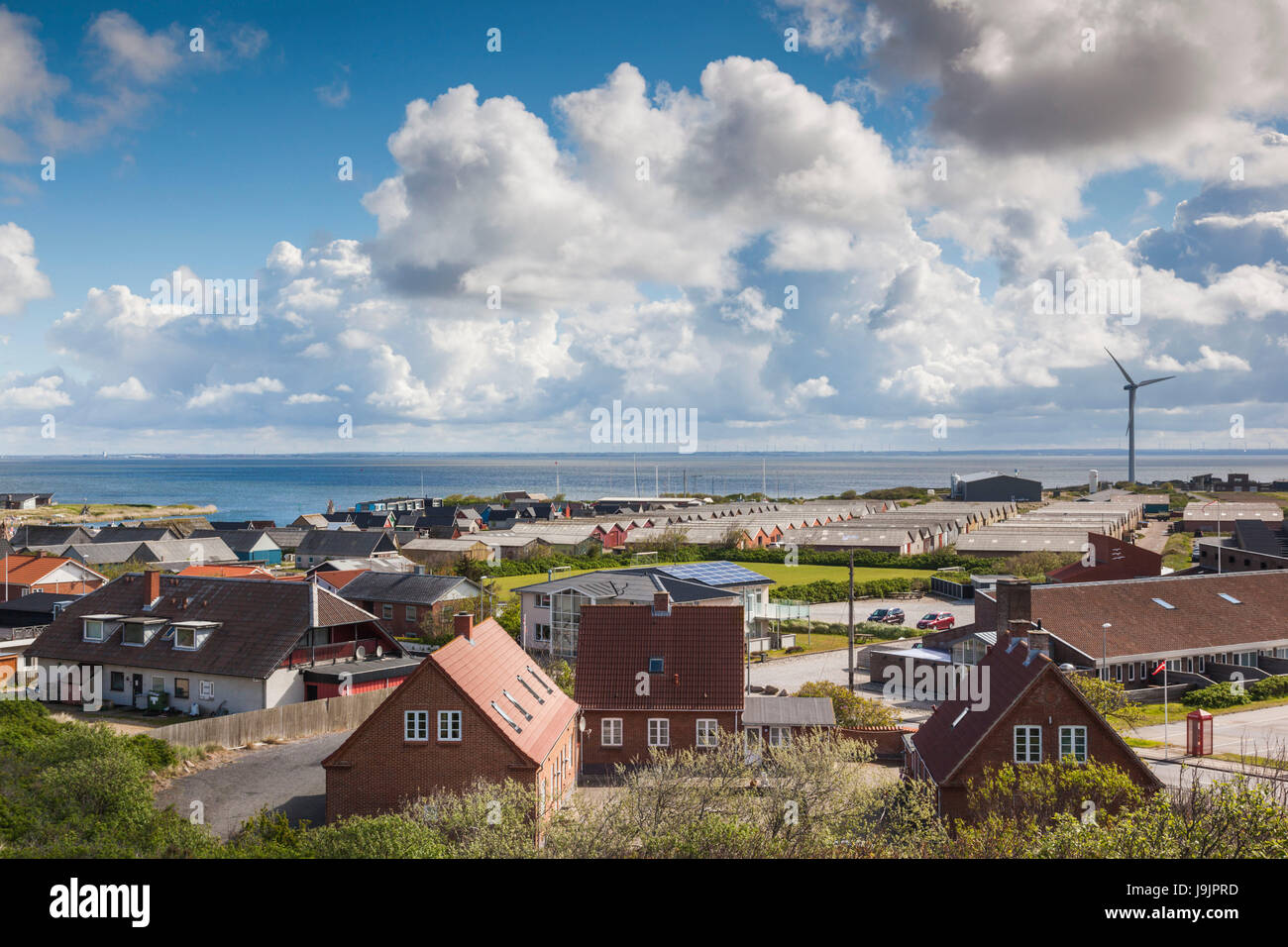 Denmark, Jutland, Danish Riviera, Hvide Sande, elevated port view Stock ...