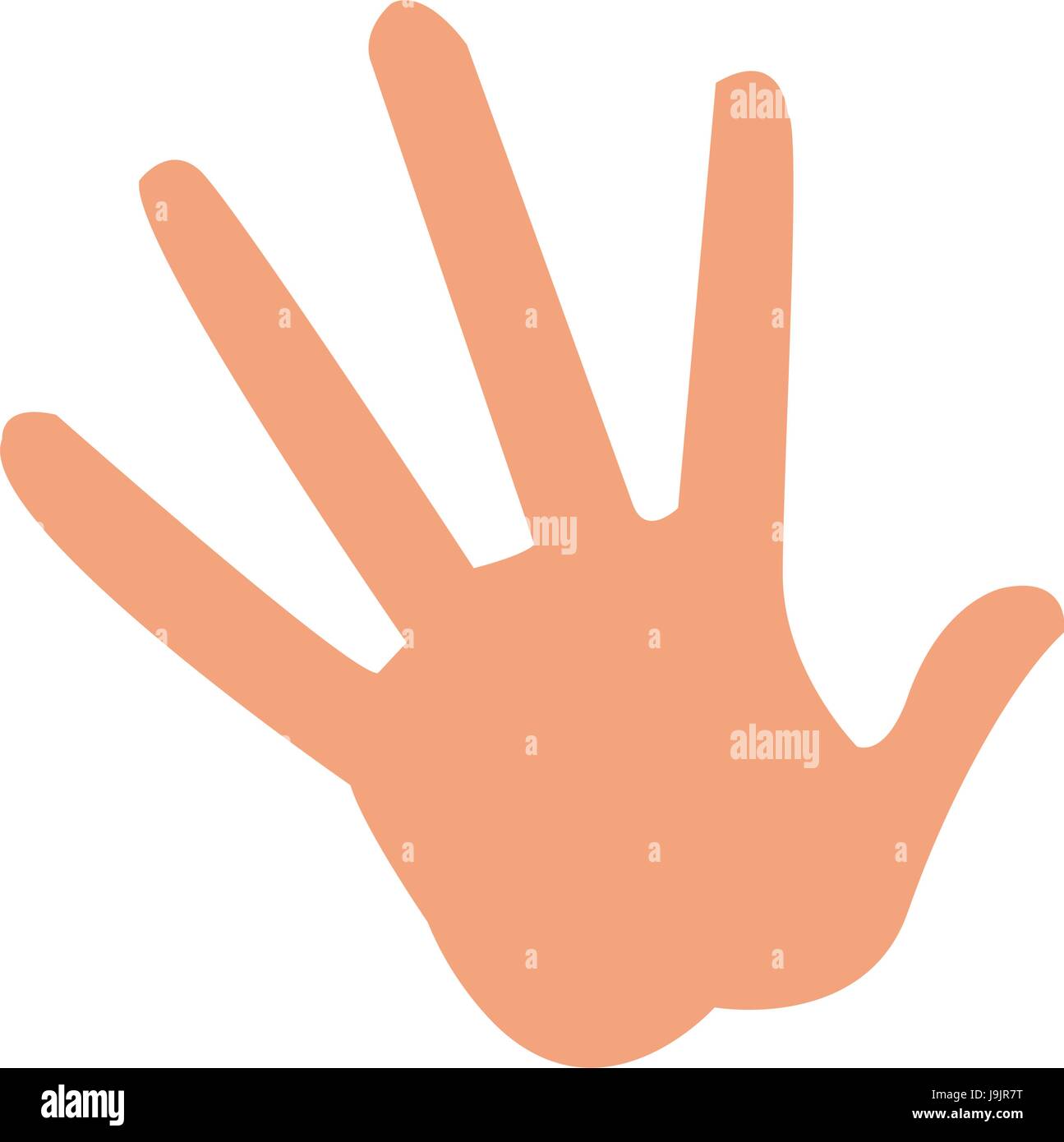 cartoon hand showing the five fingers vector illustration Stock Vector ...