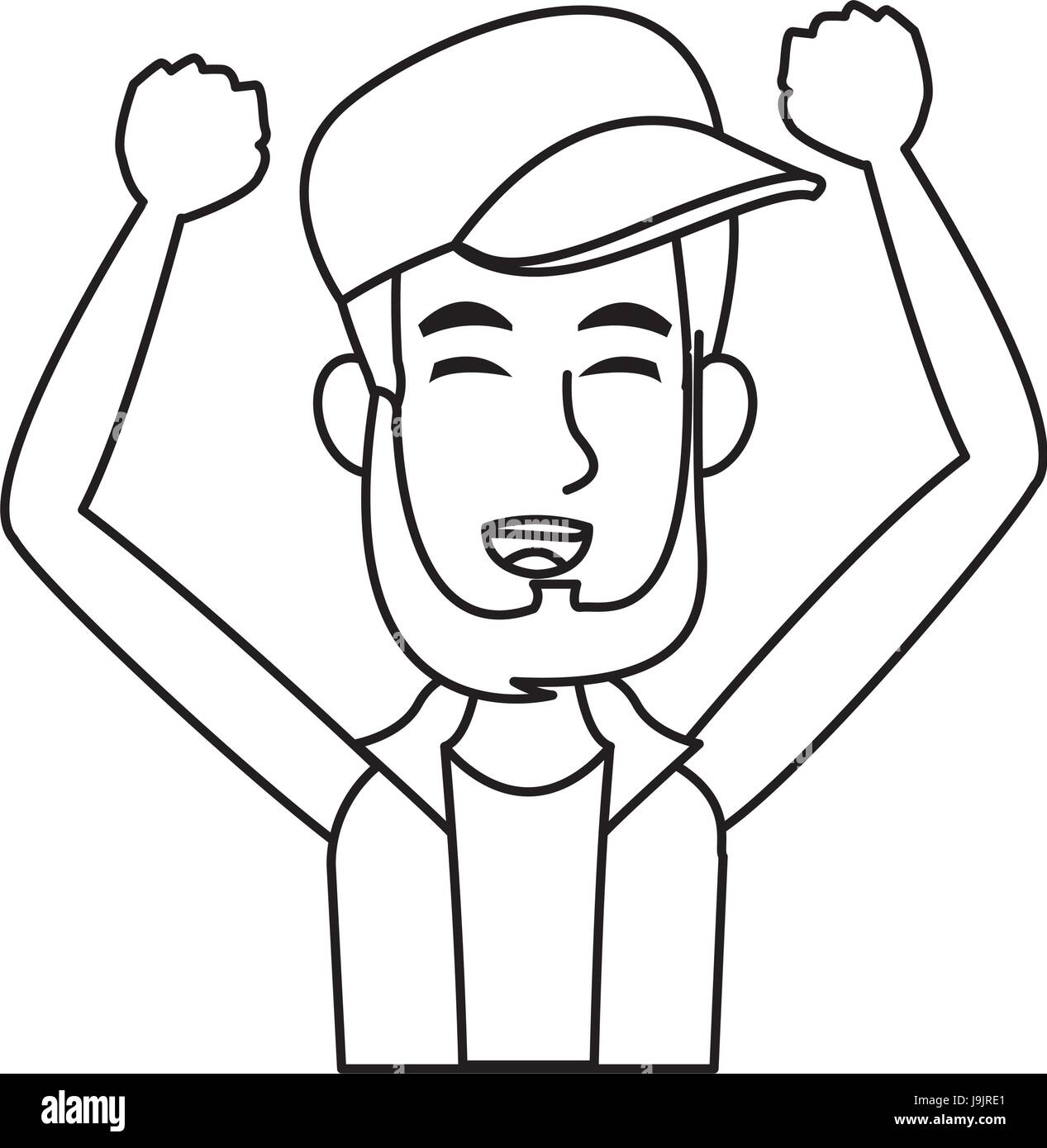 happy beard man enjoy travel vacation Stock Vector Image & Art - Alamy