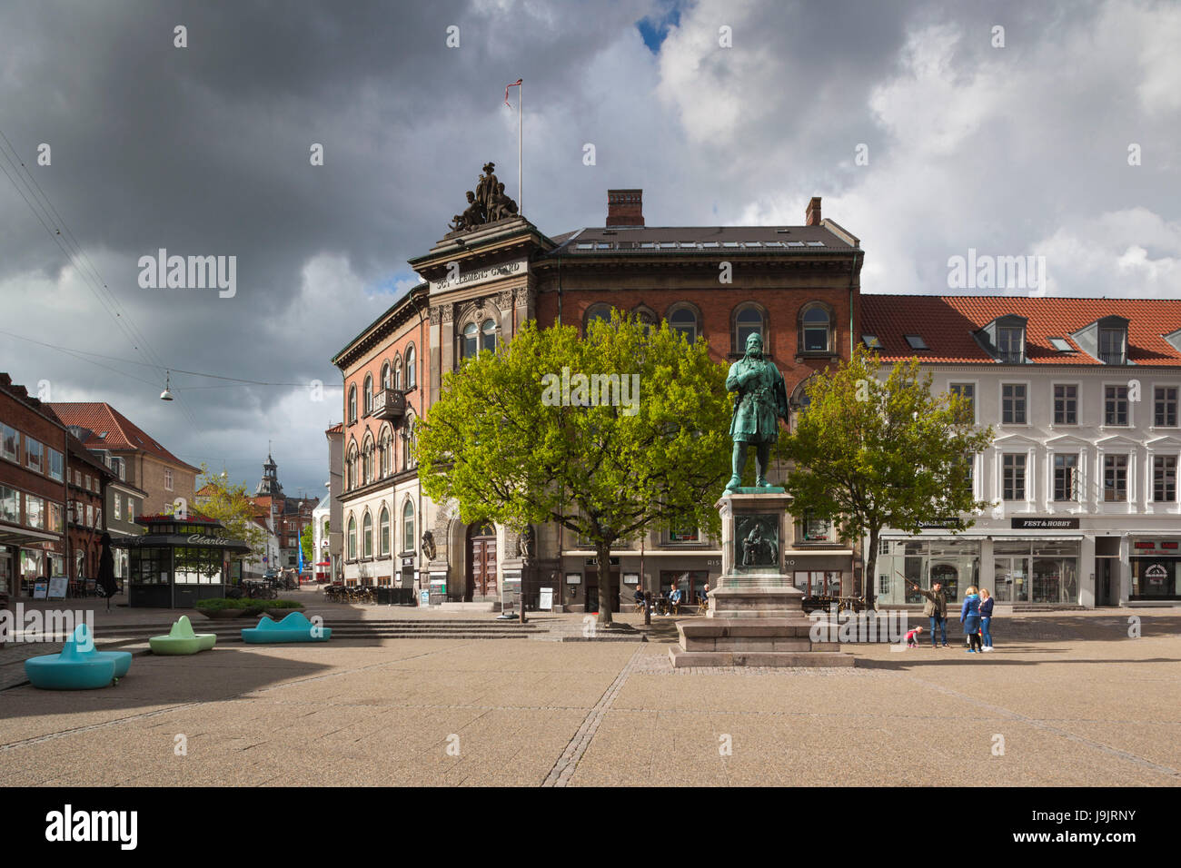 Denmark, Jutland, Randers, Radhustorvet, town hall square Stock Photo ...