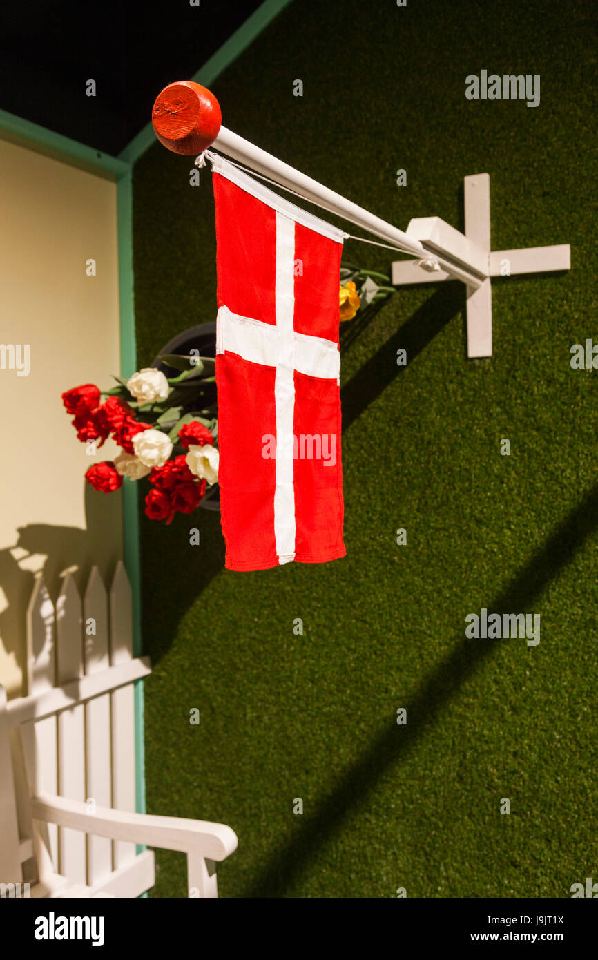 Denmark, Jutland, Aarhus-Hojbjerg, Moesgard Museum, Danish Flag Stock ...