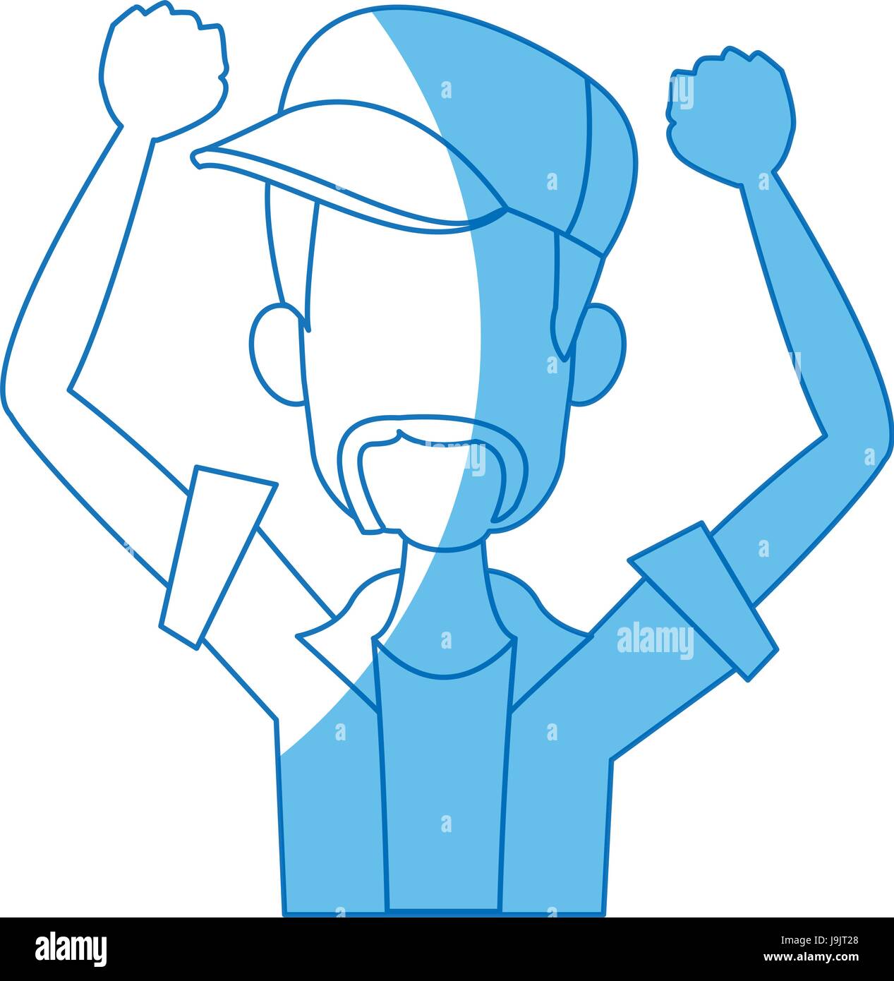 cartoon man happy enjoy expressive vector illustration Stock Vector ...