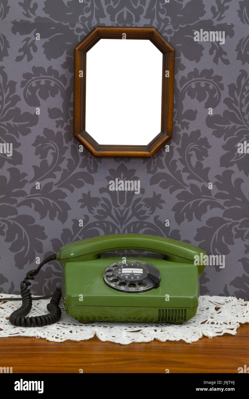 telephone, phone, nostalgia, nostalgic, picture frame, retro, telephone ...