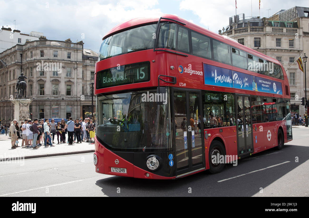 Number 15 red double decker hi-res stock photography and images - Alamy