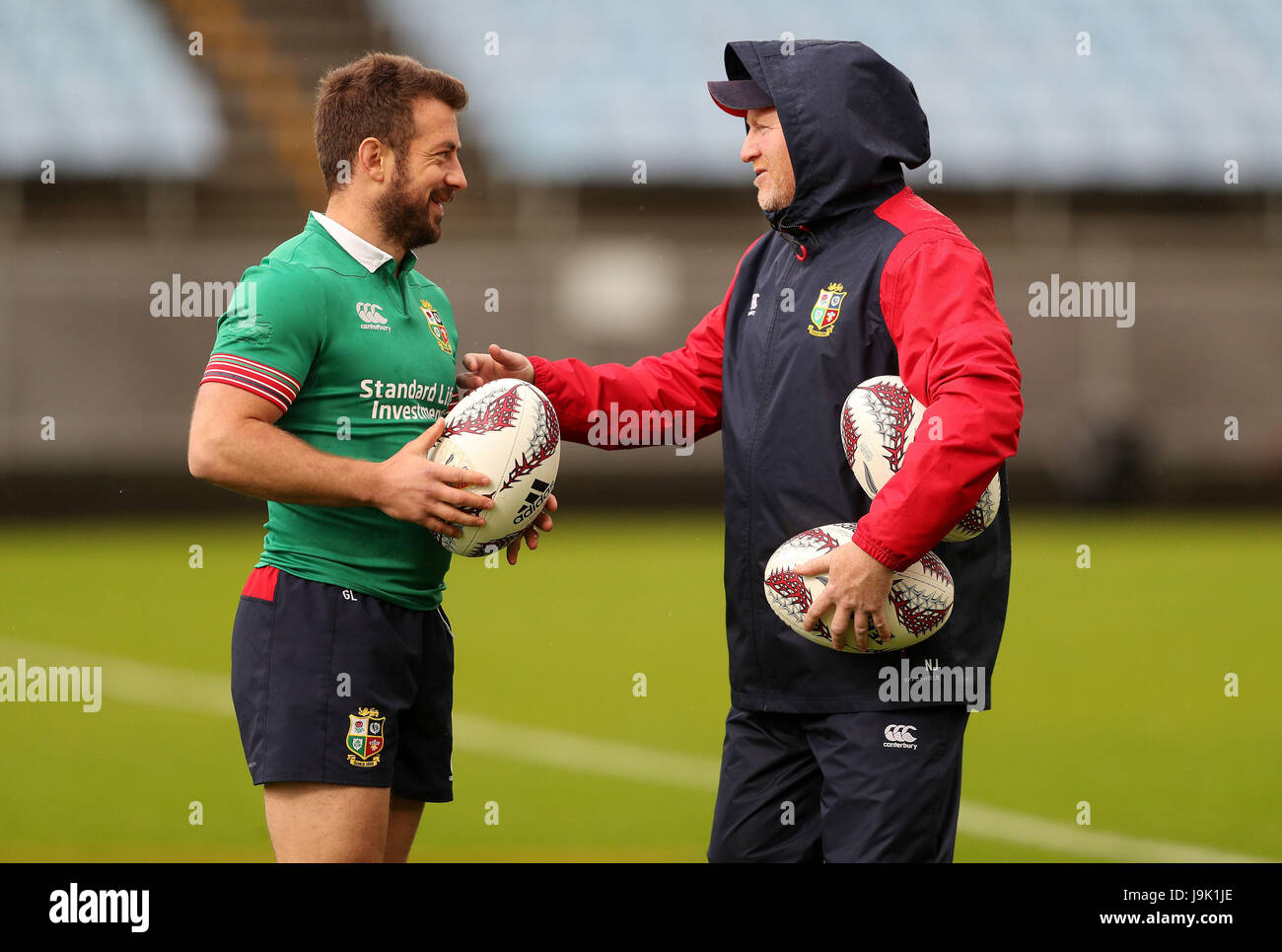 British & Irish Lions Greig Laidlaw with kicking coach Neil Jenkins ...