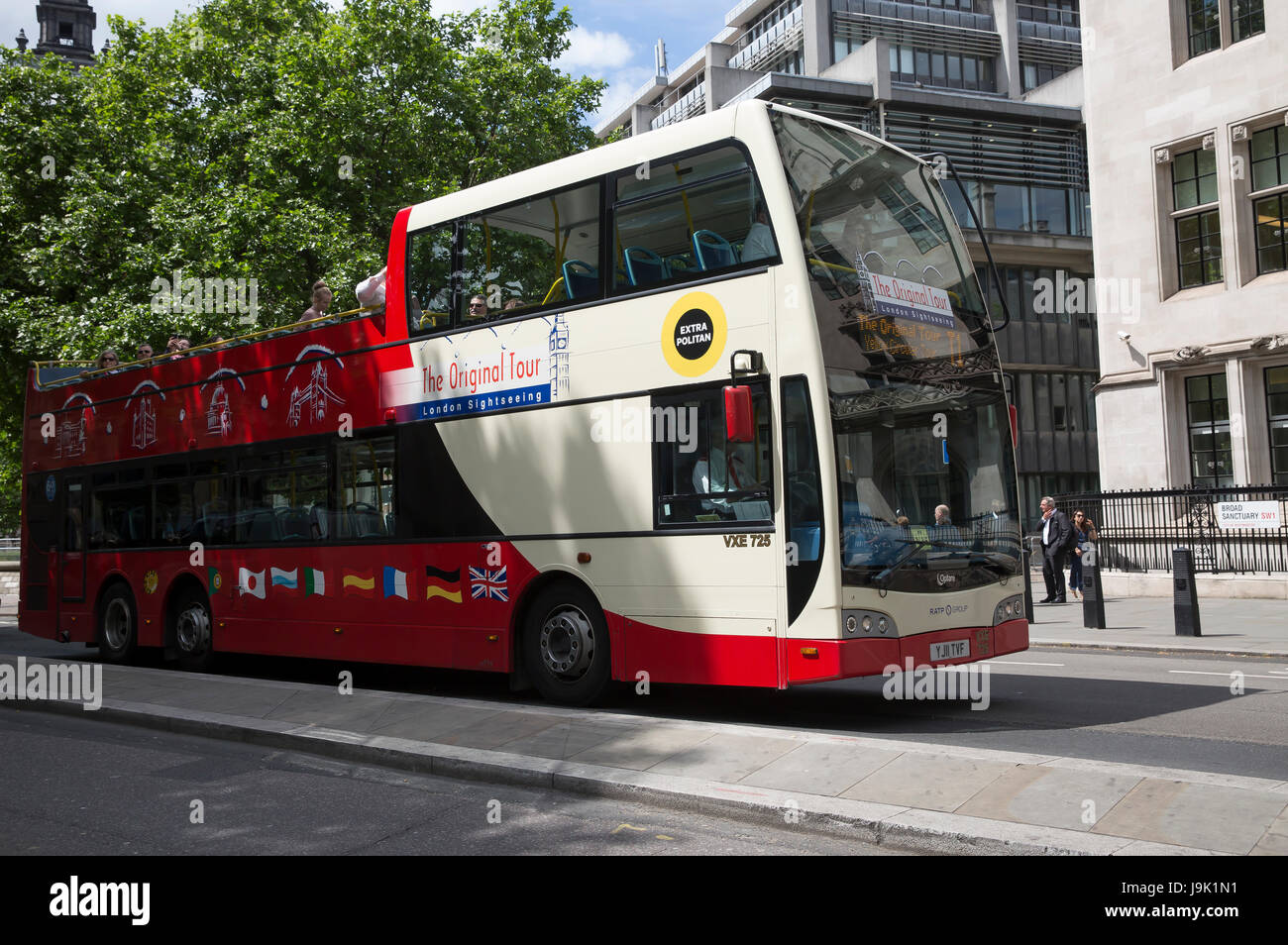 The Original Open top Double decker tour Bus in Victoria London Stock ...