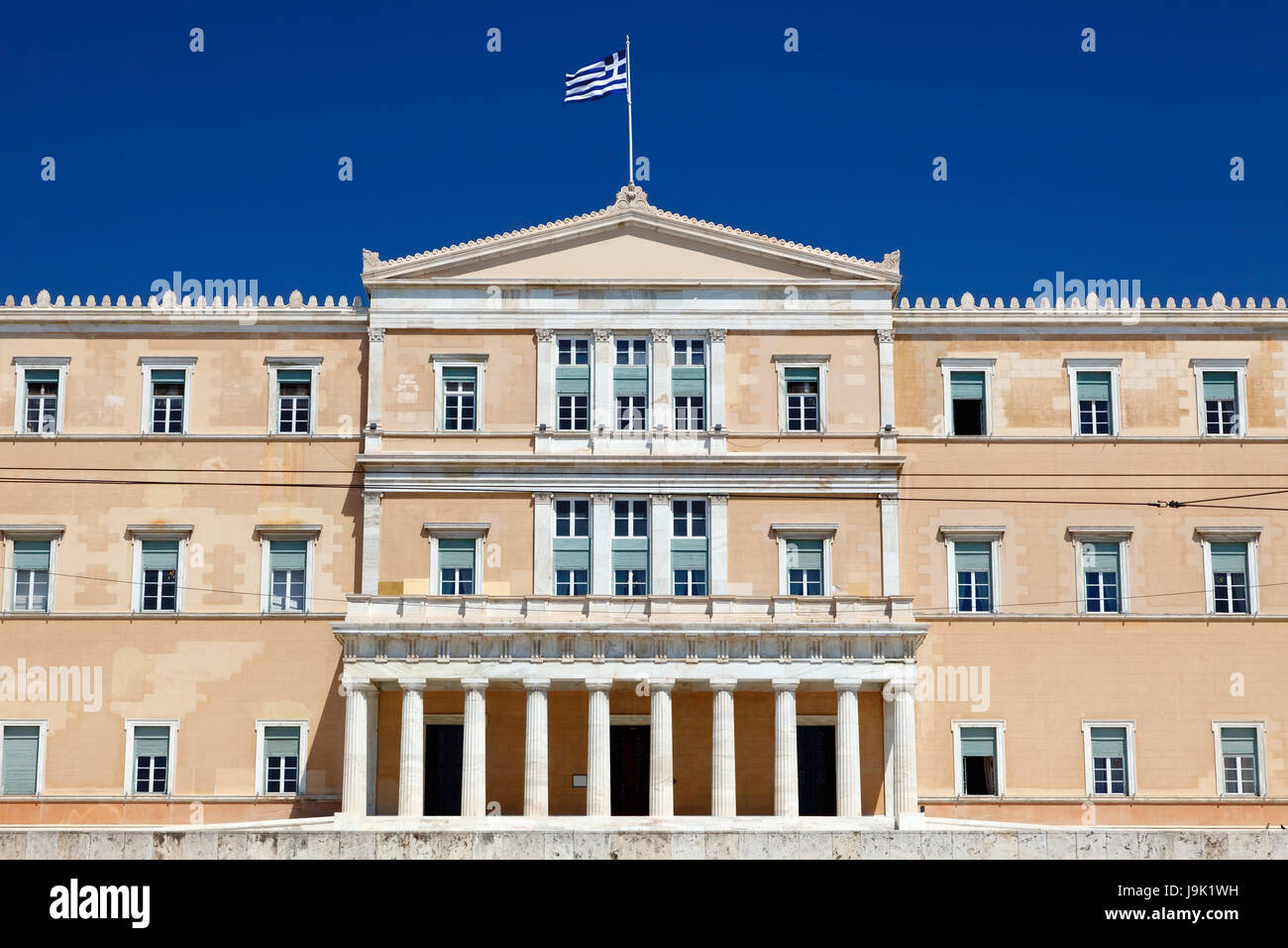 blue, house, building, city, town, monument, political, columns, greece ...