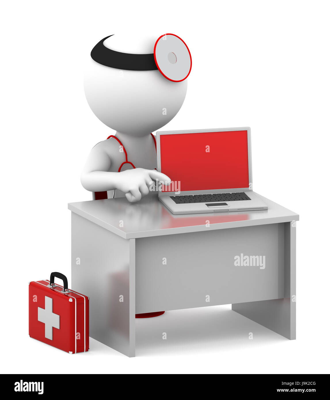 Cartoon doctor computer desk hi-res stock photography and images - Alamy