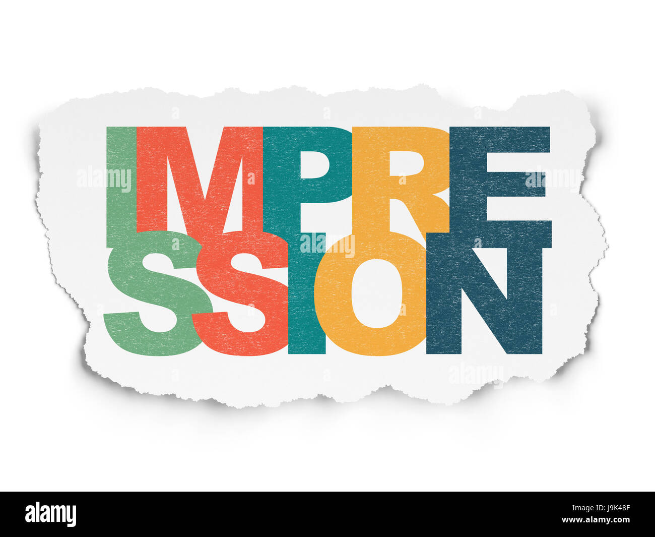 Marketing concept: Impression on Torn Paper background Stock Photo - Alamy