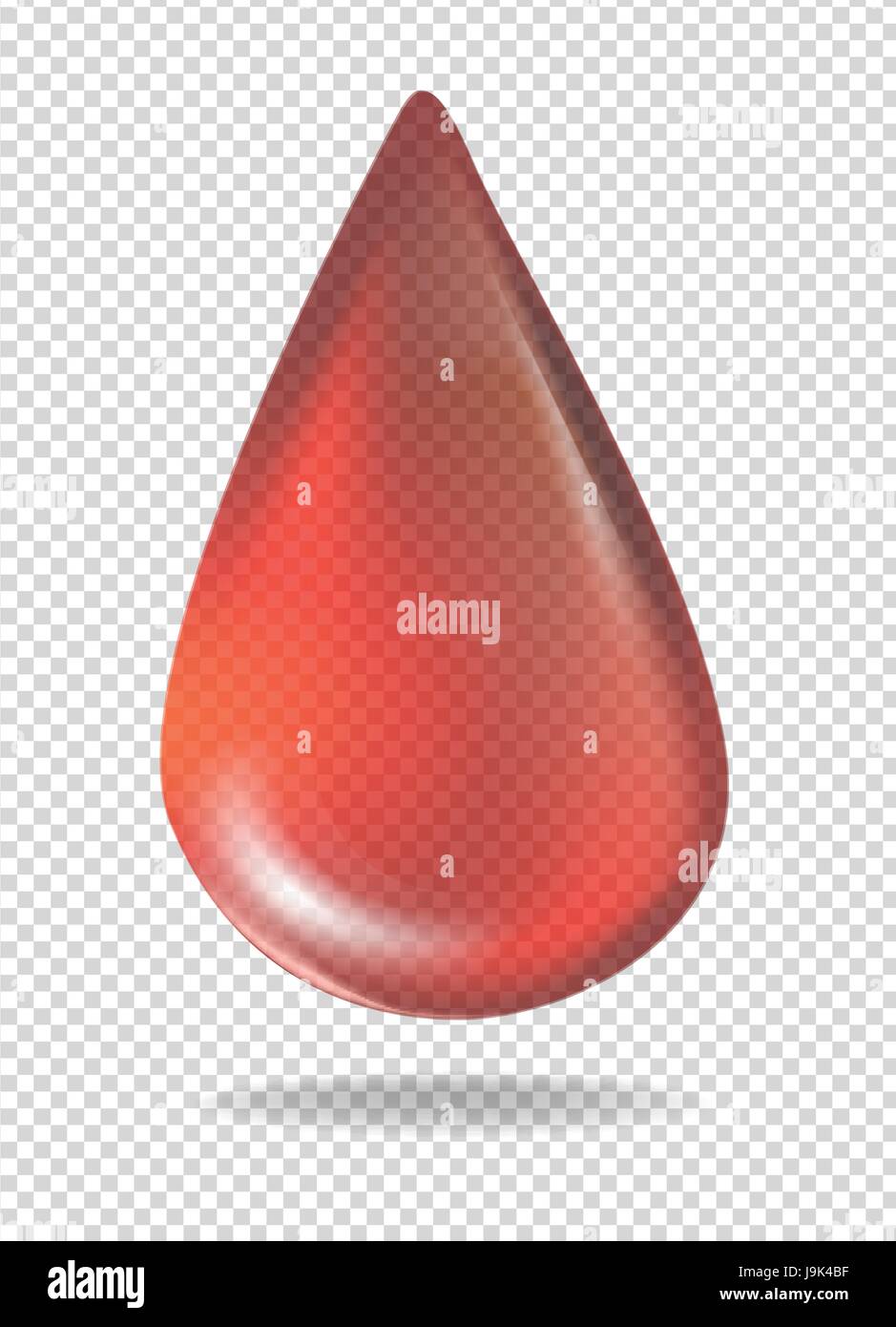 Drop of red blood on transparent background illustration Stock Vector ...
