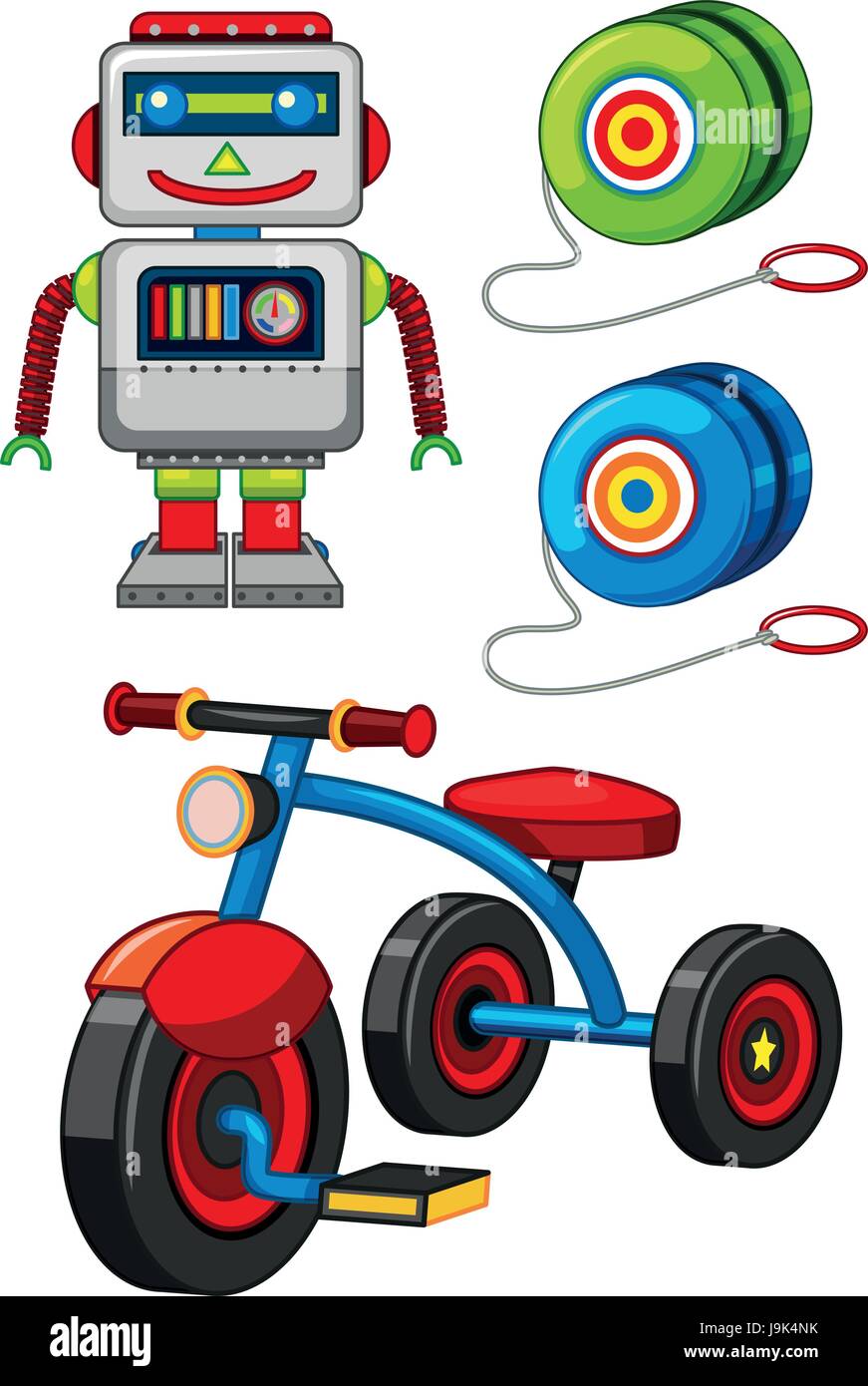 Many toys on white background illustration Stock Vector Image & Art - Alamy