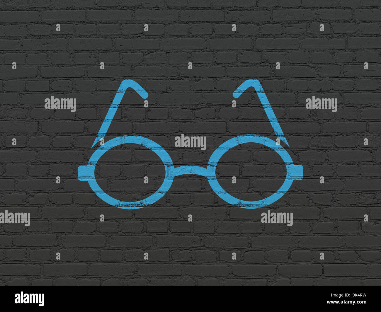Science concept: Glasses on wall background Stock Photo - Alamy