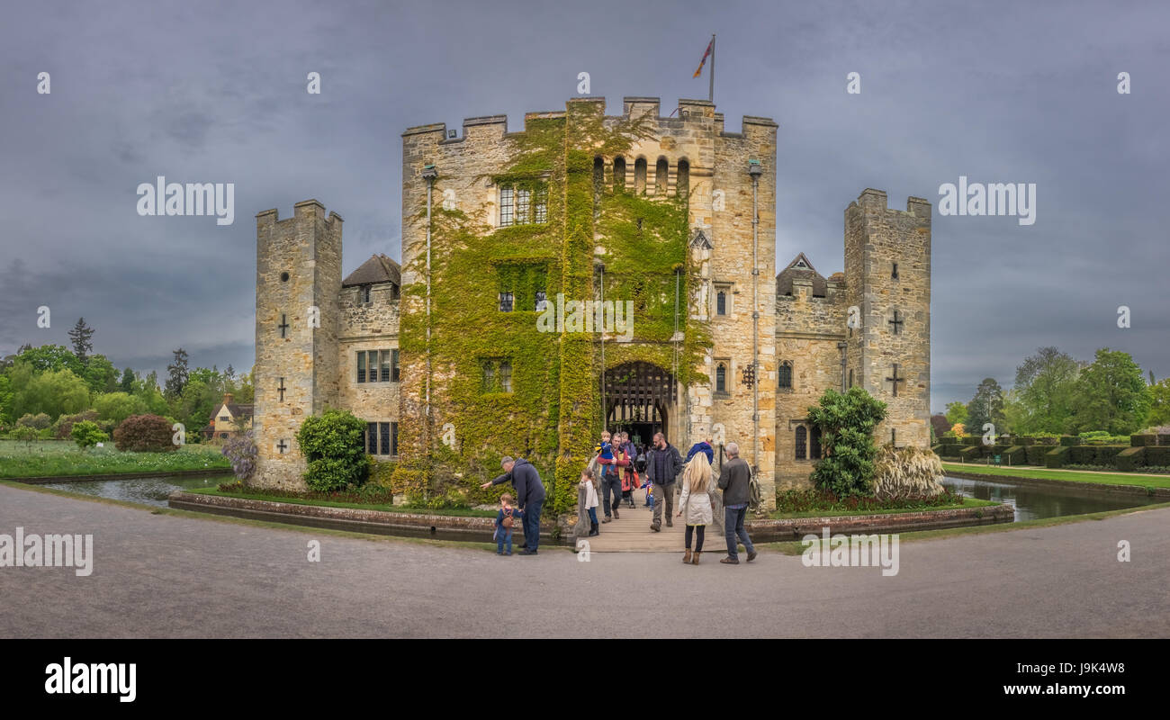 Hever Castle, England - April 2017 : Tourists in front of the Hever ...