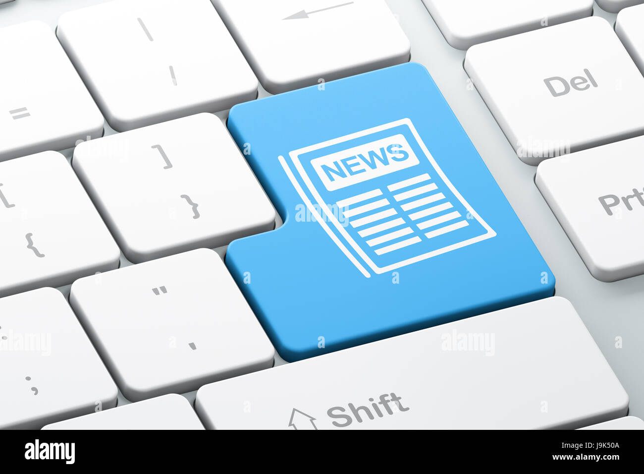 News concept: Newspaper on computer keyboard background Stock Photo - Alamy