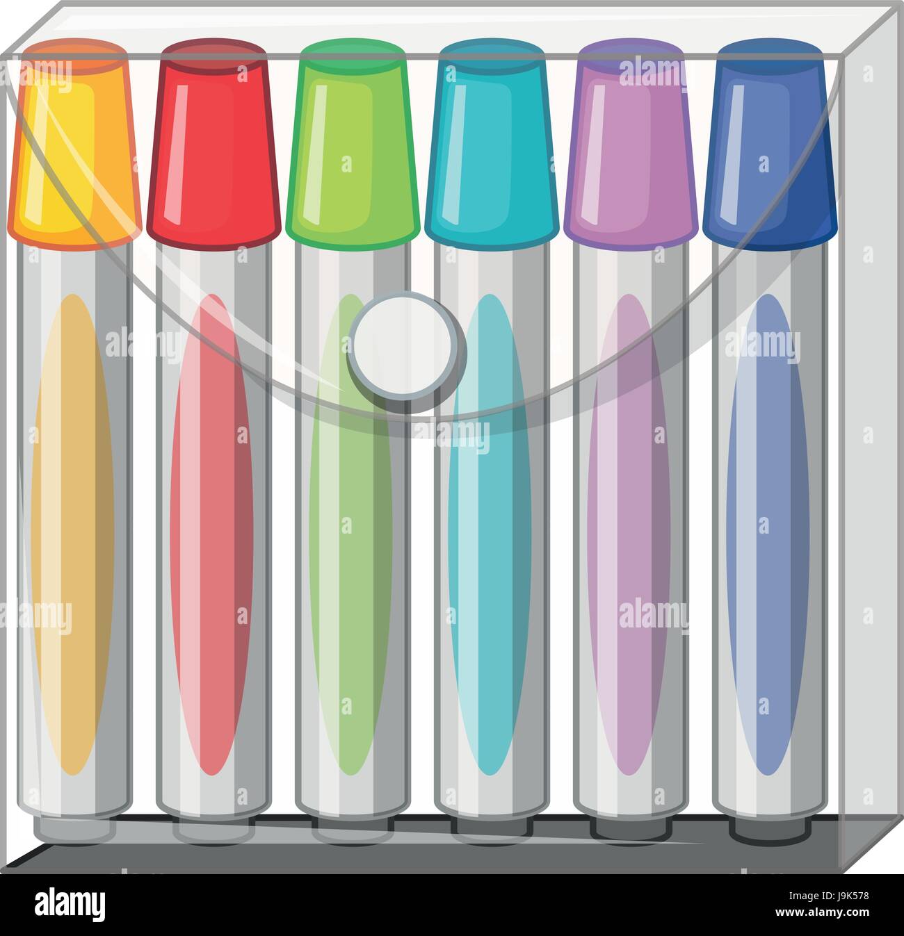 Color markers in plastic bag illustration Stock Vector Image & Art - Alamy