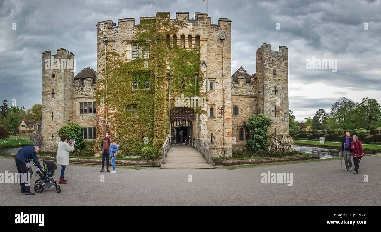 Hever Castle, England - April 2017 : Tourists in front of the Hever ...