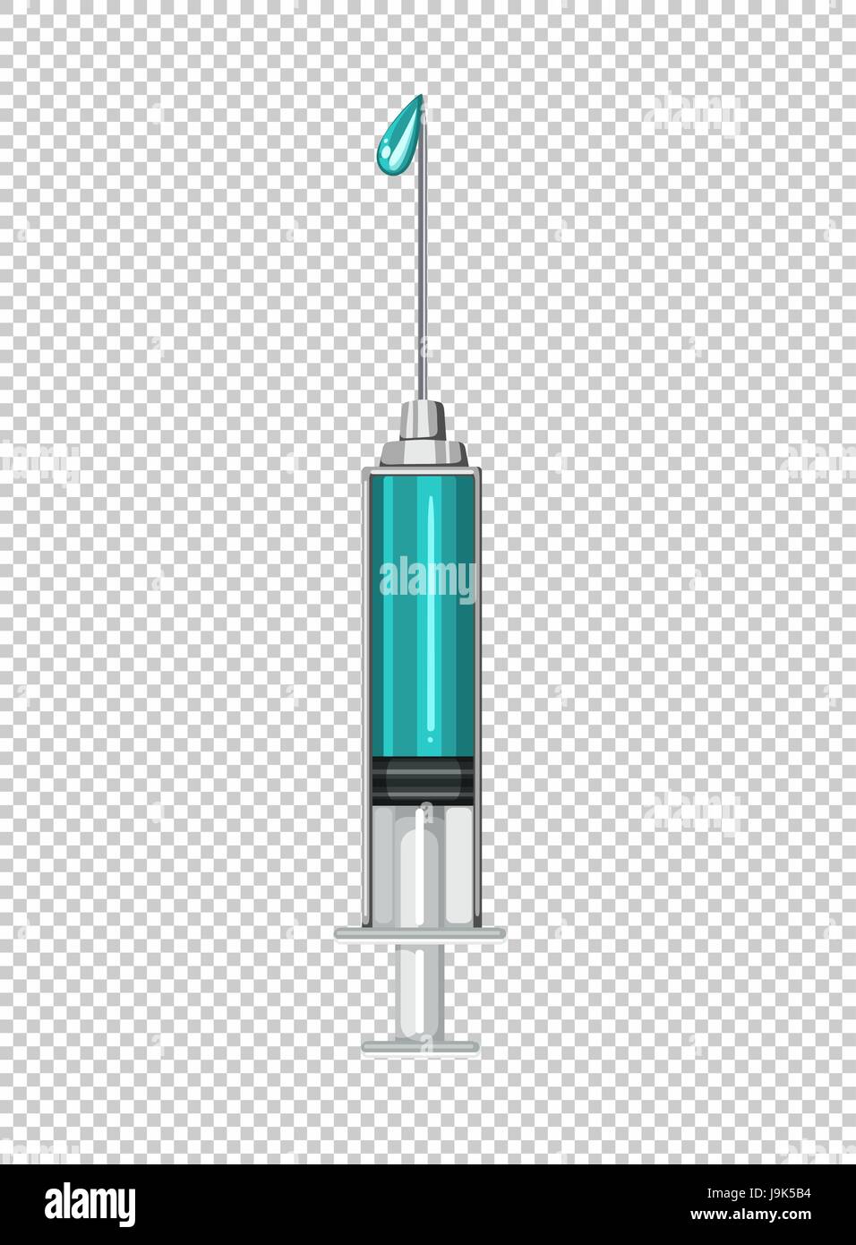 Syringe with blue liquid illustration Stock Vector Image & Art - Alamy