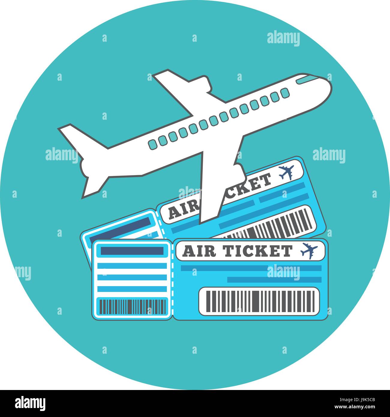 Traveling, Ticket booking concept. Flat design. Icon in turquoise ...