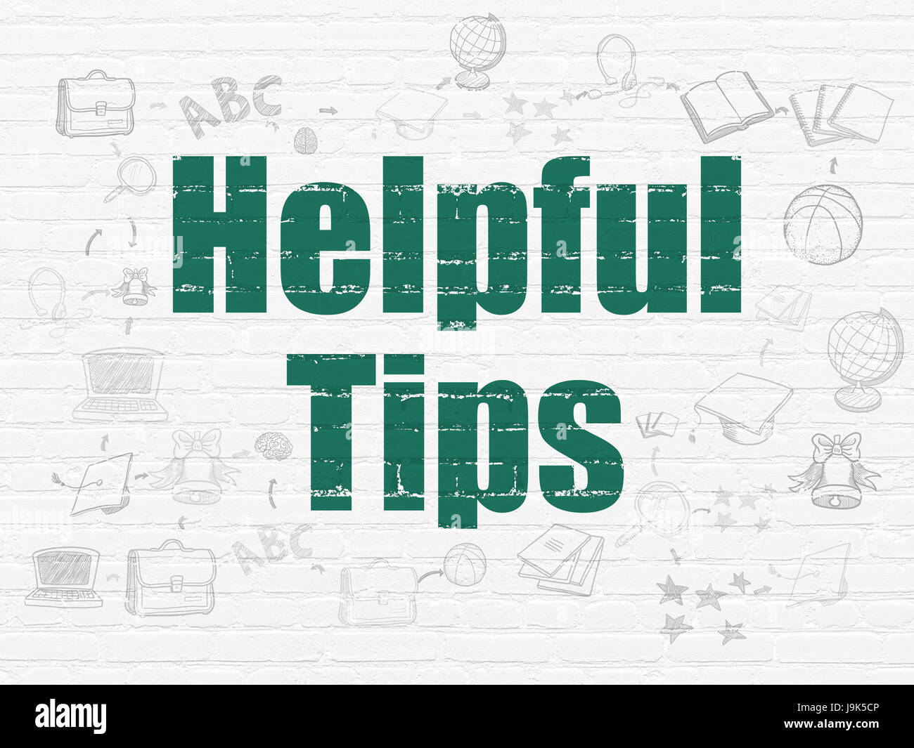 Learning concept: Helpful Tips on wall background Stock Photo - Alamy