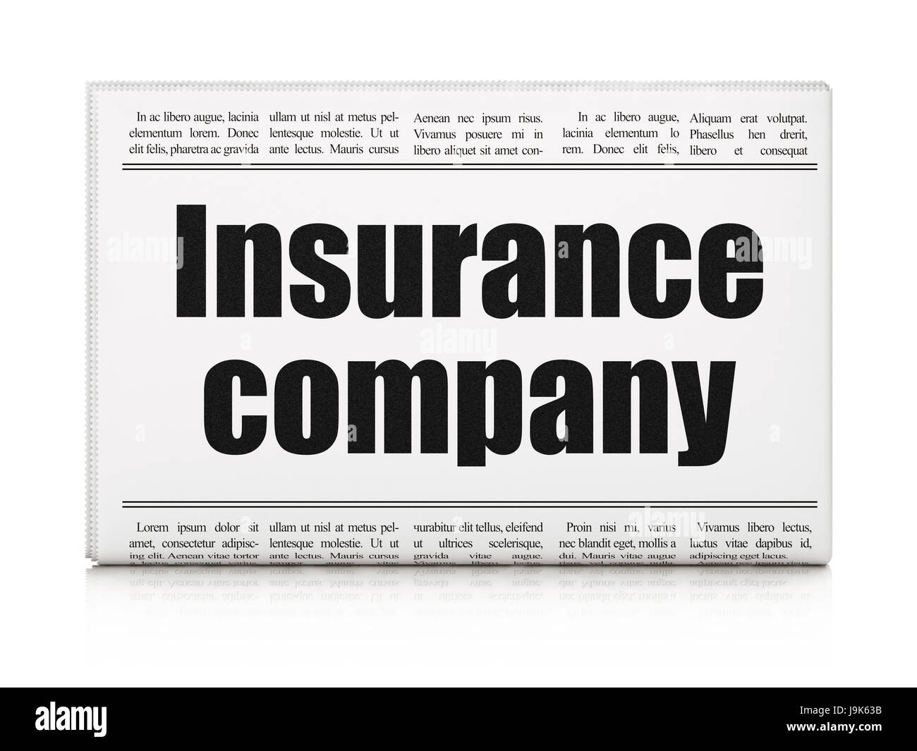 Insurance concept: newspaper headline Insurance Company Stock Photo - Alamy