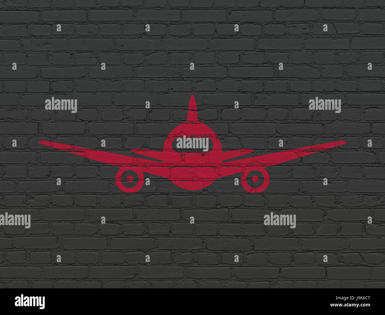 Travel concept: Aircraft on wall background Stock Photo - Alamy