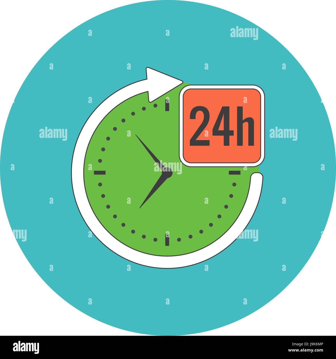 Turquoise round clock delivery icon hi-res stock photography and images ...