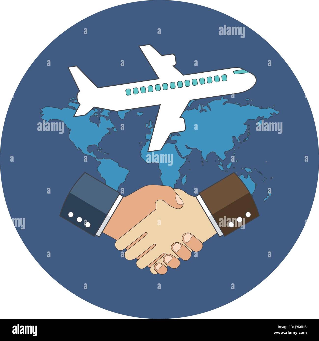 Business meeting, international partnership concept. Flat design. Icon ...