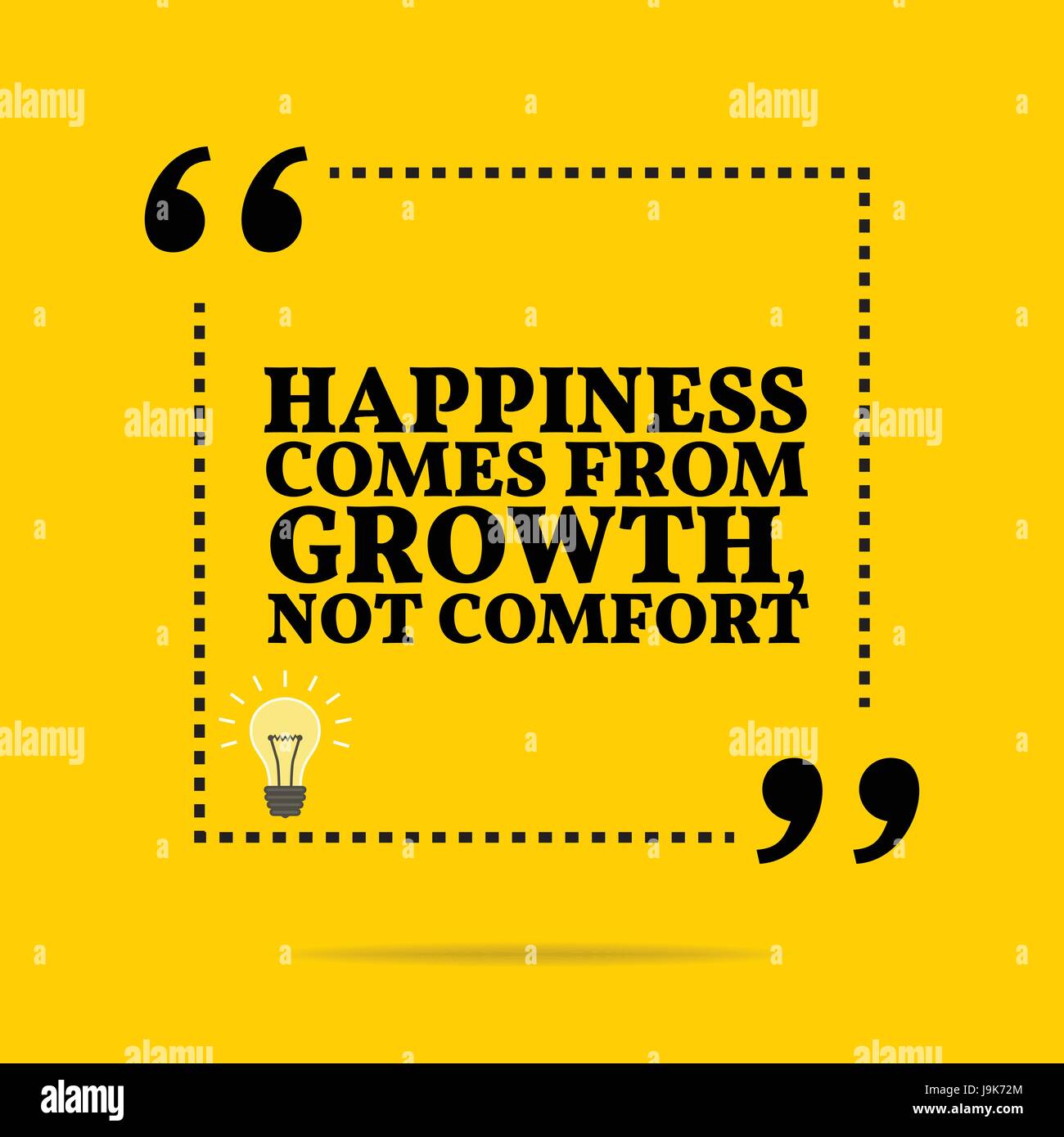 Inspirational motivational quote. Happiness comes from growth, not ...