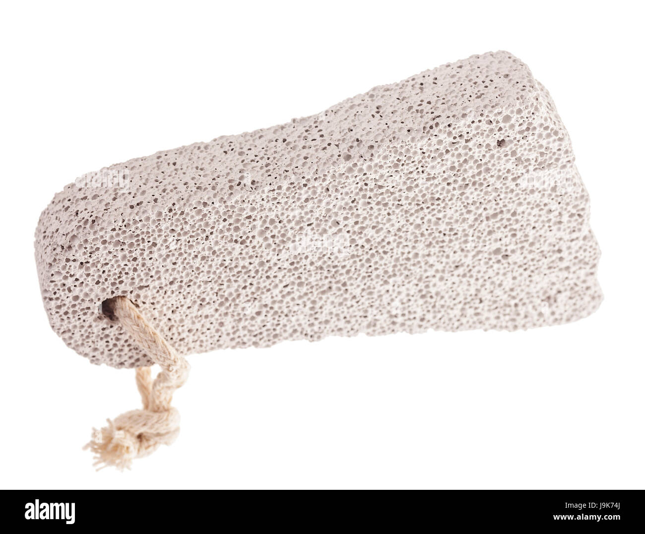 Natural Pumice Stone with rope on white background Stock Photo - Alamy