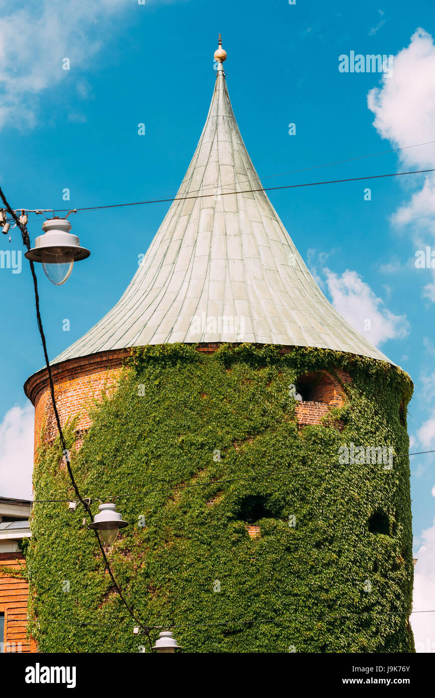 Riga Latvia. View Of Powder Tower On Smilsu Street In Sunny Day Under ...