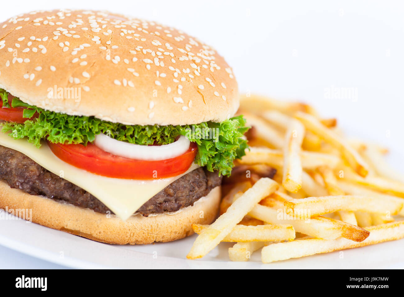 burger with fries Stock Photo - Alamy