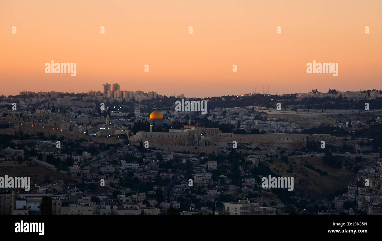 Jerusalem panoramic sunset view Stock Photo - Alamy