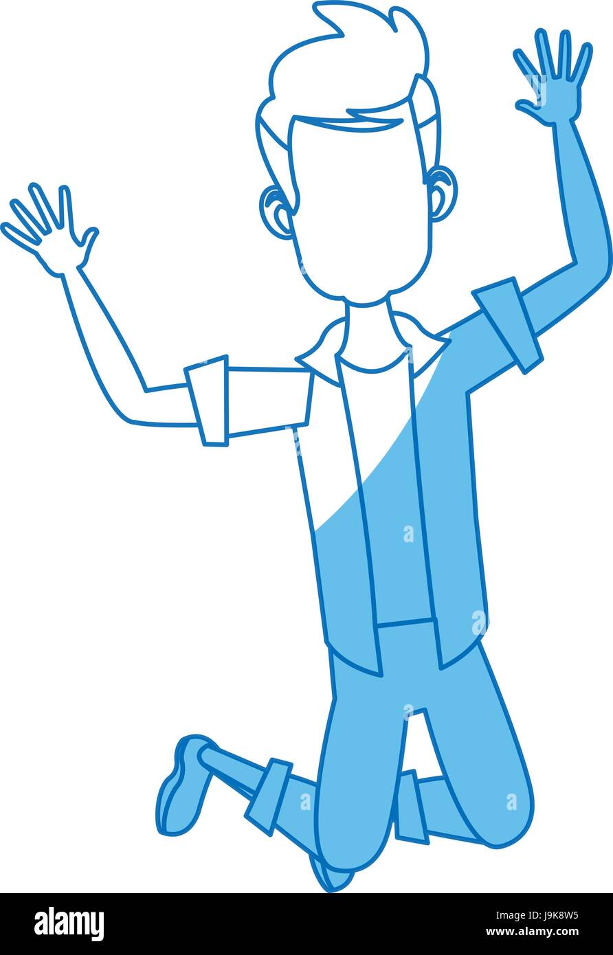 cartoon man happy enjoy expressive vector illustration Stock Vector ...