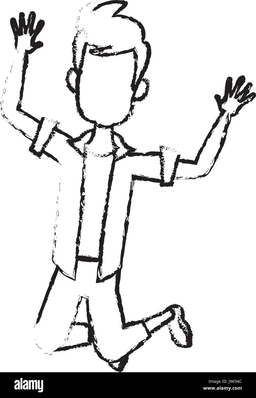 cartoon man happy enjoy expressive vector illustration Stock Vector ...