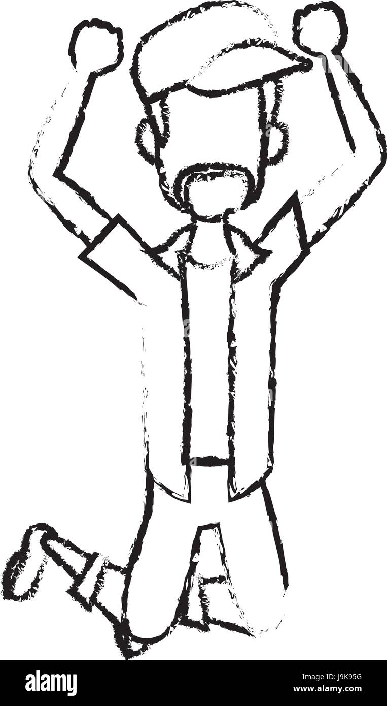 cartoon man happy enjoy expressive vector illustration Stock Vector ...