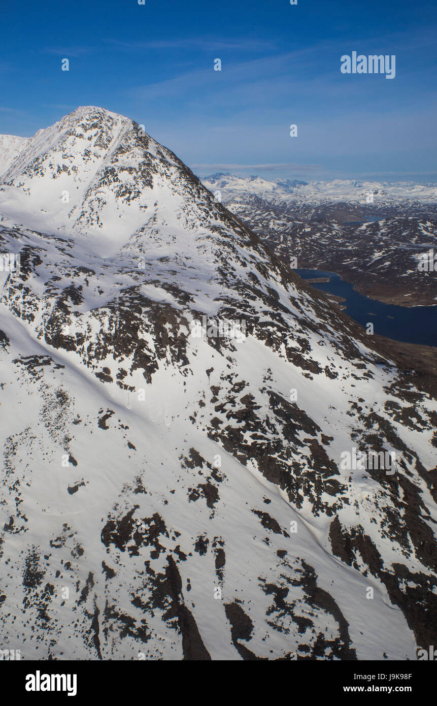 Greenland, Narsarsuaq-Area, Tunulliarfik Fjord, aerial view Stock Photo ...
