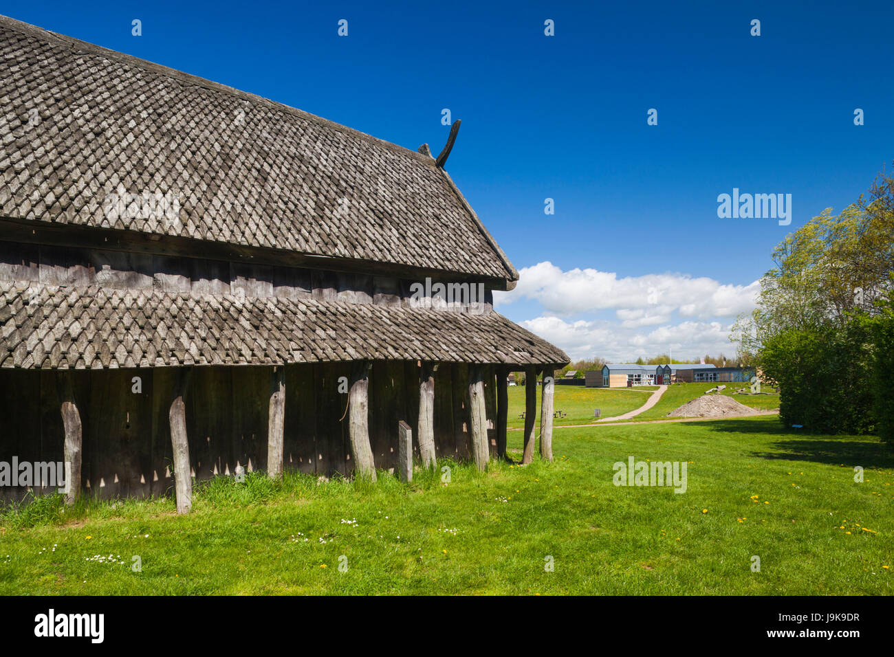 Denmark, Zealand, Trelleborg, Trelleborg Hall, reconstructed Viking ...