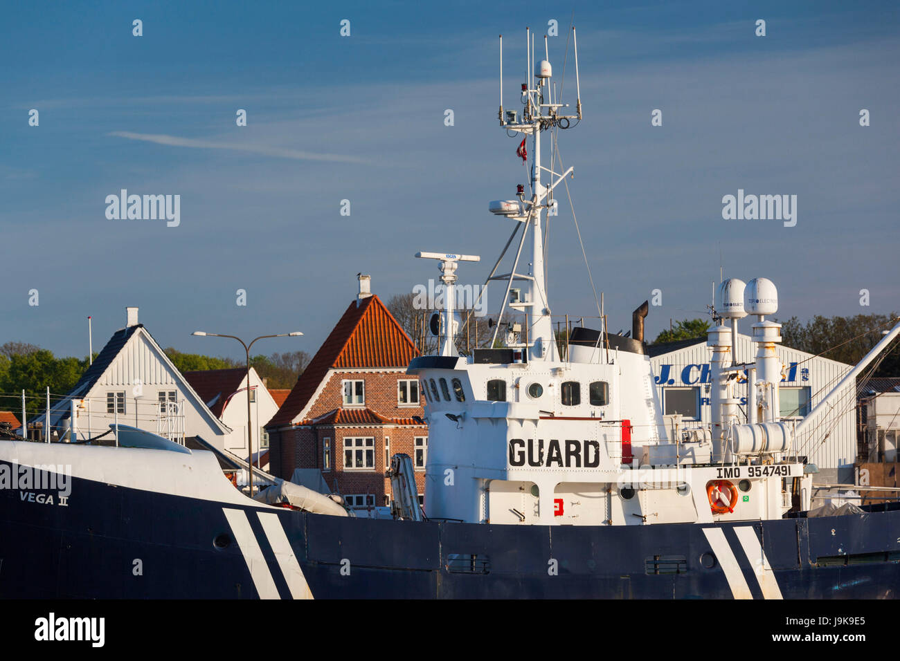 Denmark, Funen, Kerteminde, Danish Coast Guard ship Stock Photo - Alamy