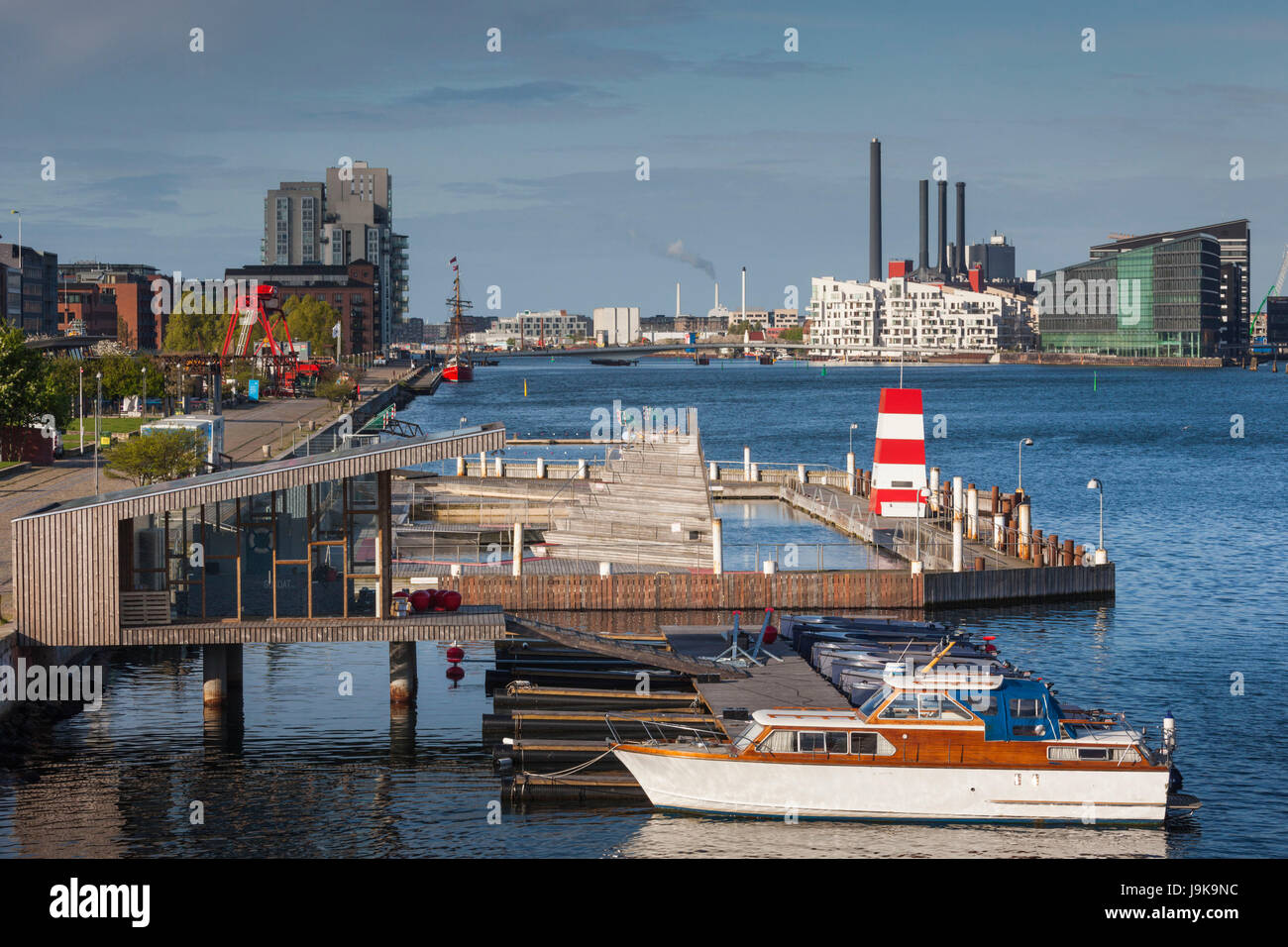 Denmark, Zealand, Copenhagen, Islands Brygge outdoor swimming pool ...