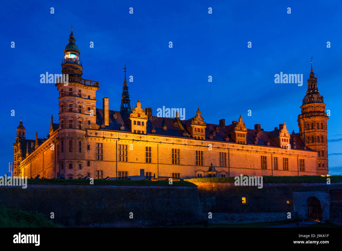 Denmark, Zealand, Helsingor, Kronborg Castle, also known as Elsinore ...