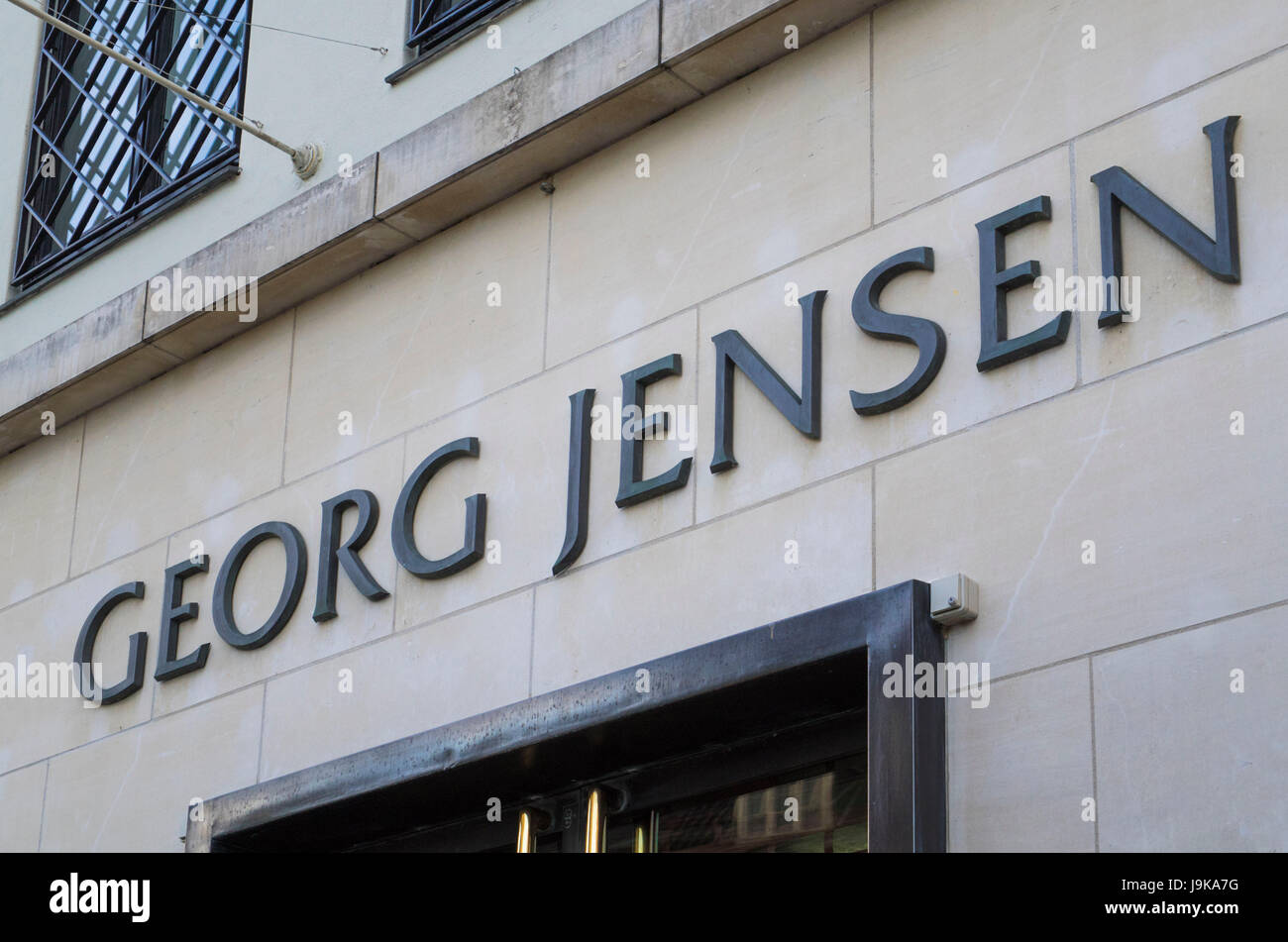 Denmark, Zealand, Copenhagen, Georg Jensen store sign Stock Photo - Alamy