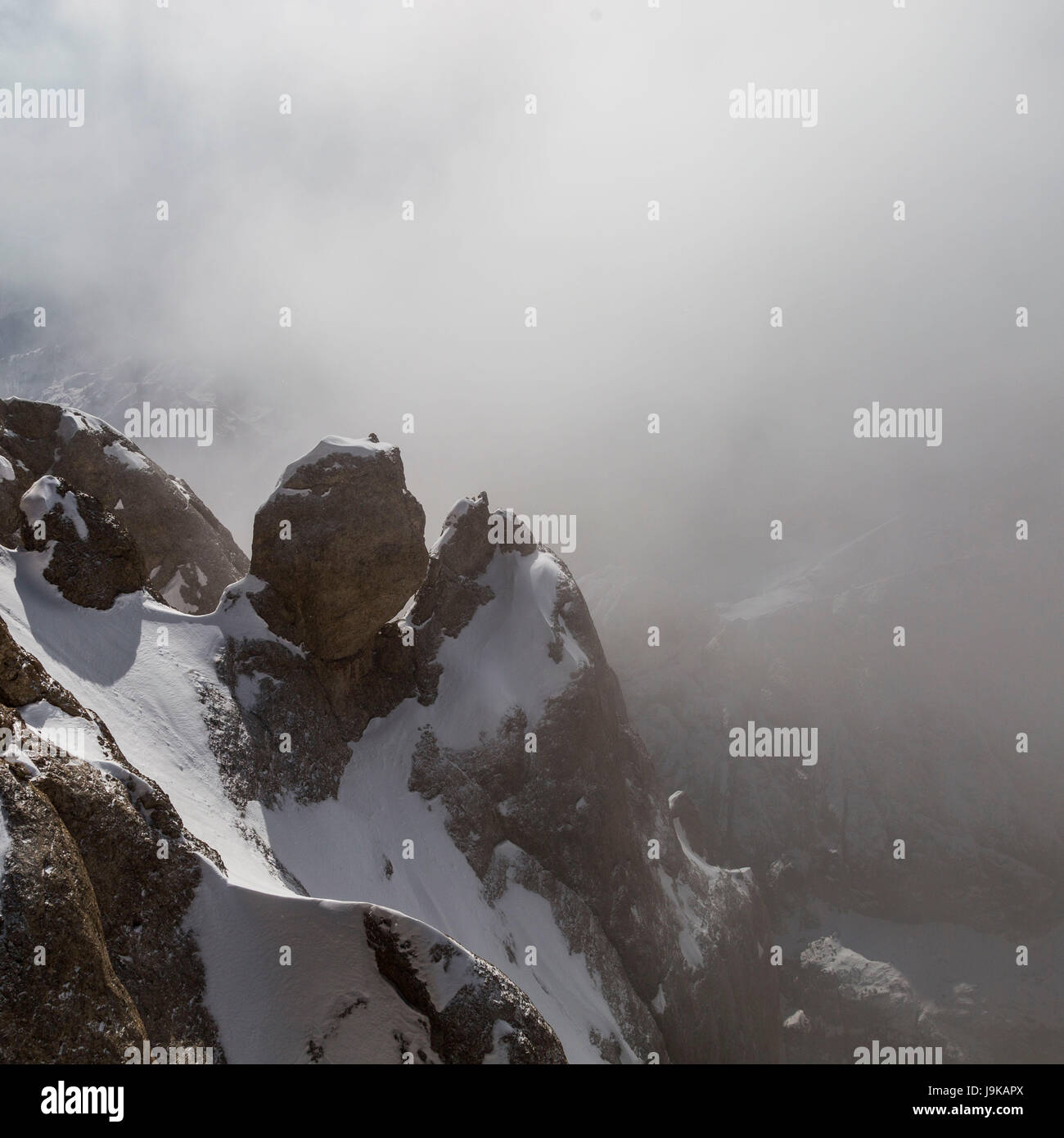 Europe, Italy, Alps, Dolomites, Mountains, View from Punta Rocca ...