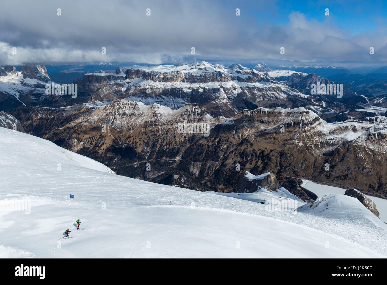 Europe, Italy, Alps, Dolomites, Mountains, View from Punta Rocca ...